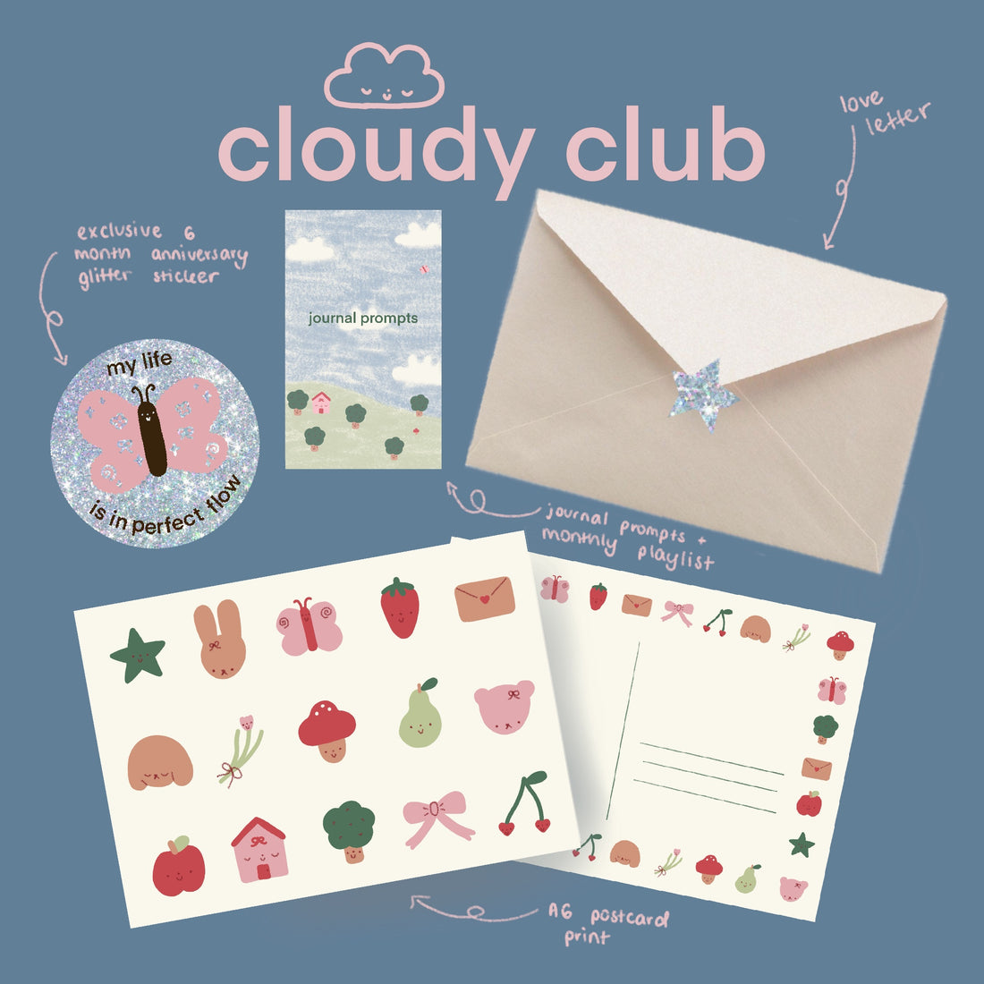 Cloudy Club - a monthly snail mail club – Alessia E Art